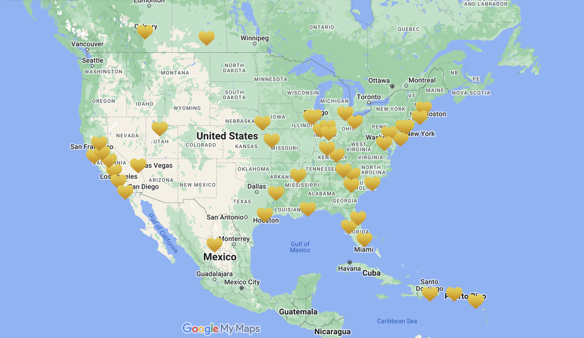 2023 Tour Map - Air Supply